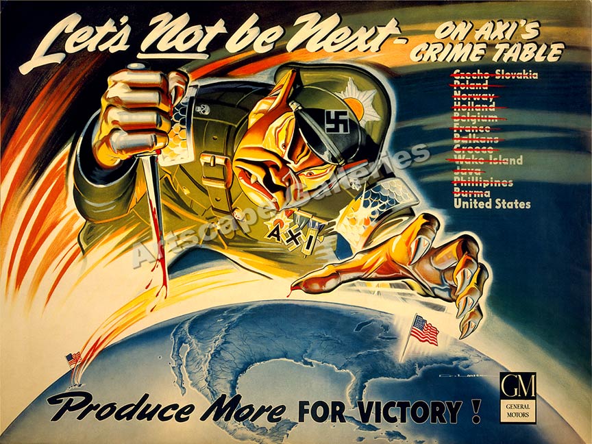 Defeat Axis! - Classic Propaganda WWII War Poster 18x24 | eBay