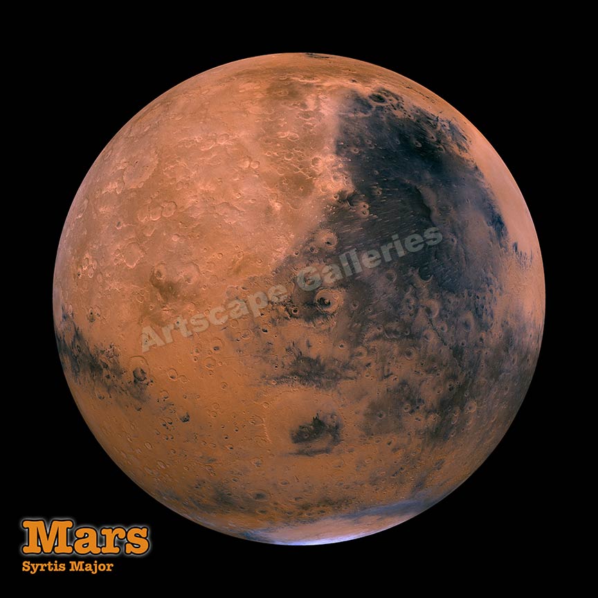 Mars Syrtis Major Hemisphere Solar System / Space / Astronomy Poster ...
