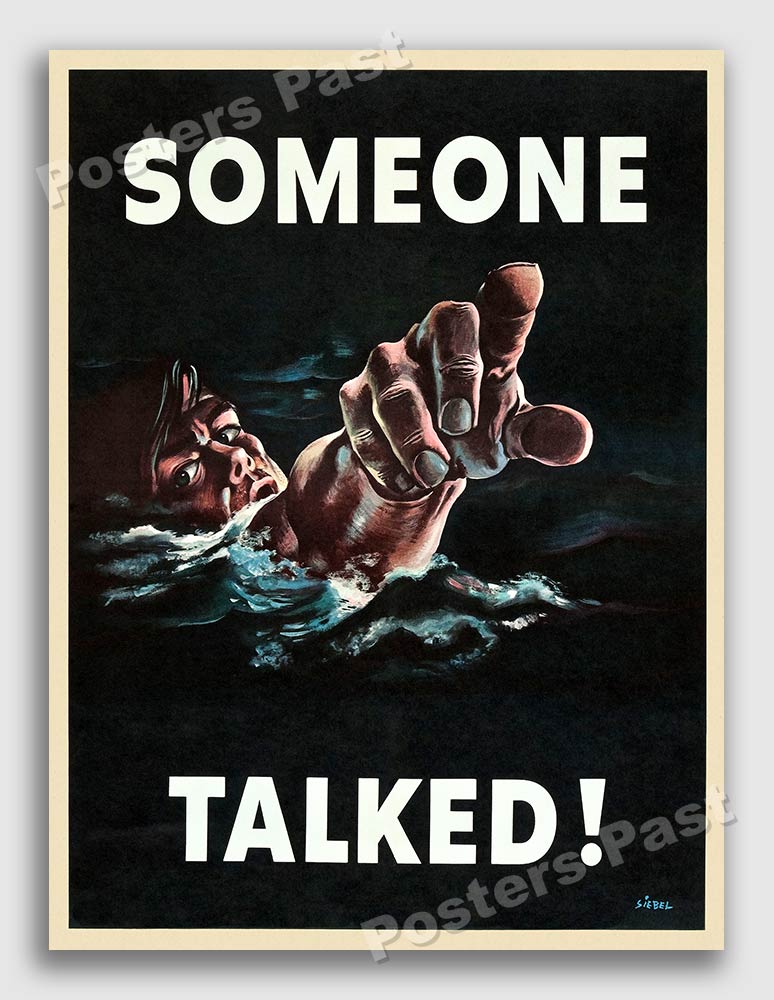 “Someone Talked!” 1942 Vintage Style WW2 War Security Poster - 18x24 | eBay