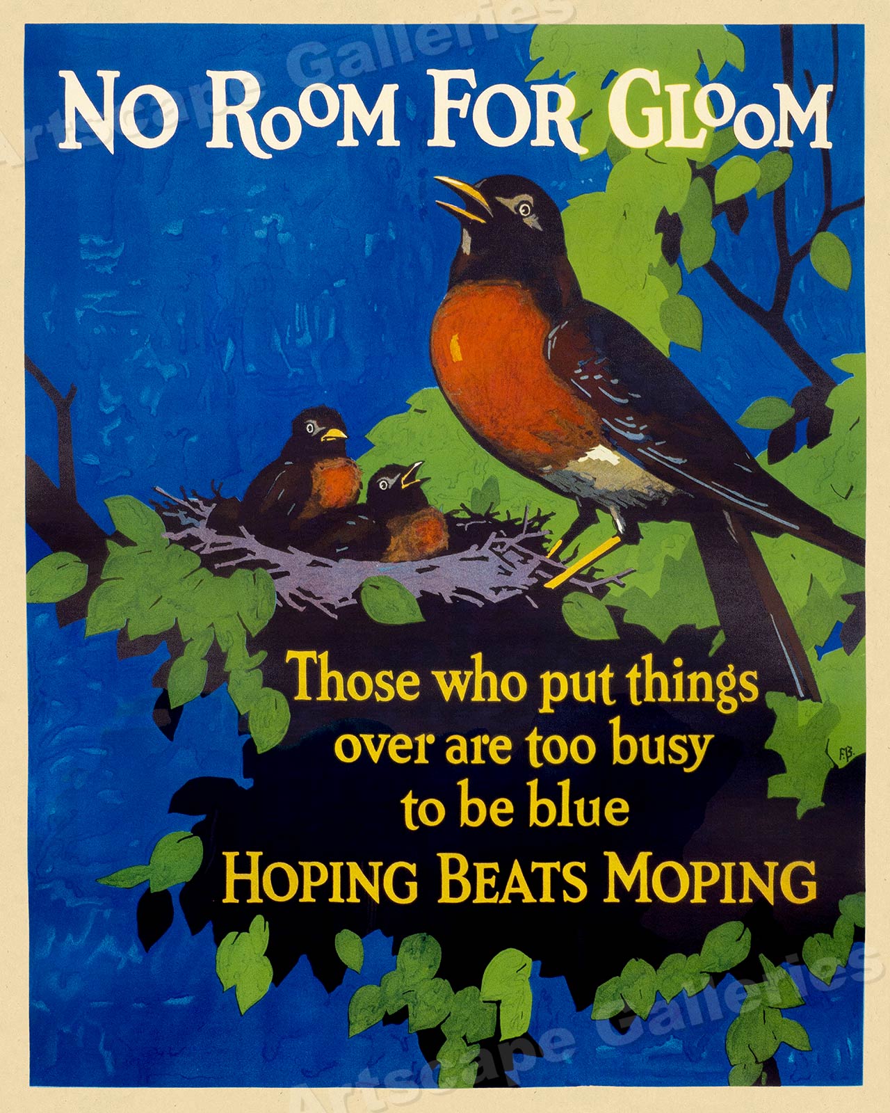 No Room For Gloom - 1929 Workplace Motivational Poster - 16x20 | eBay